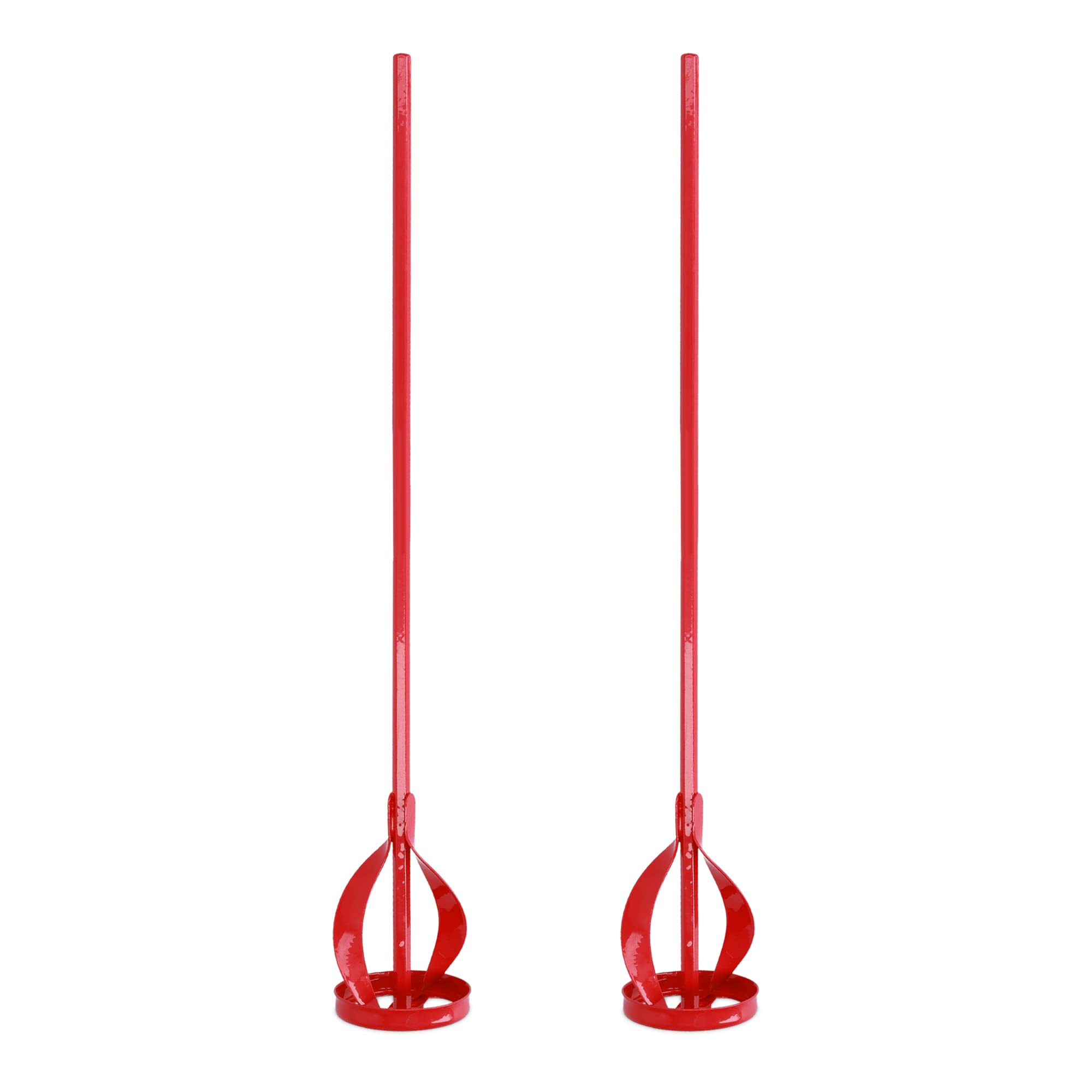 Navaris Set of 2 Paint Mixer for Drill - Heavy Duty Plaster and Paint Mixing Paddle Standard Drills - Painting and Plastering Mixer Stirrer Tool (Red)