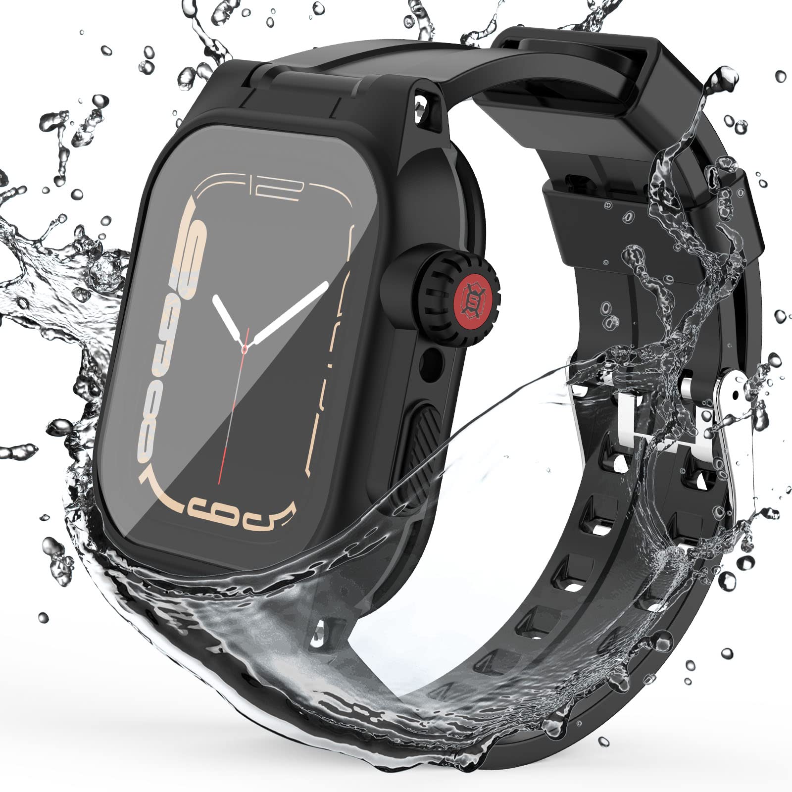 Apple Watch Series 8 7 45mm Waterproof ,Full-body Case with Built-in Screen Protector, Rugged Cover for iWatch S8/S7 45mm