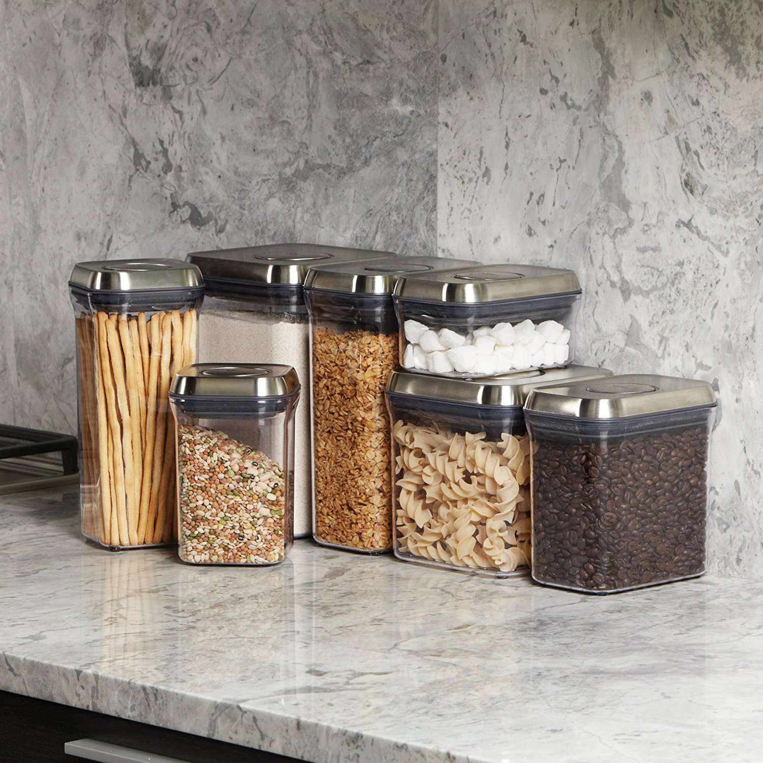 OXO SteeL 5-Piece Airtight Food Storage POP Container Set