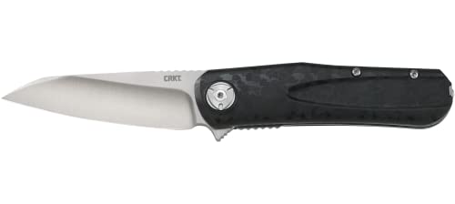 CRKT Mah-Hawk EDC Folding Pocket Knife: Assisted Opening Everyday Carry, Liner Lock, Glass Reinforced Nylon Handle with Reversible Pocket Clip 6535,Black