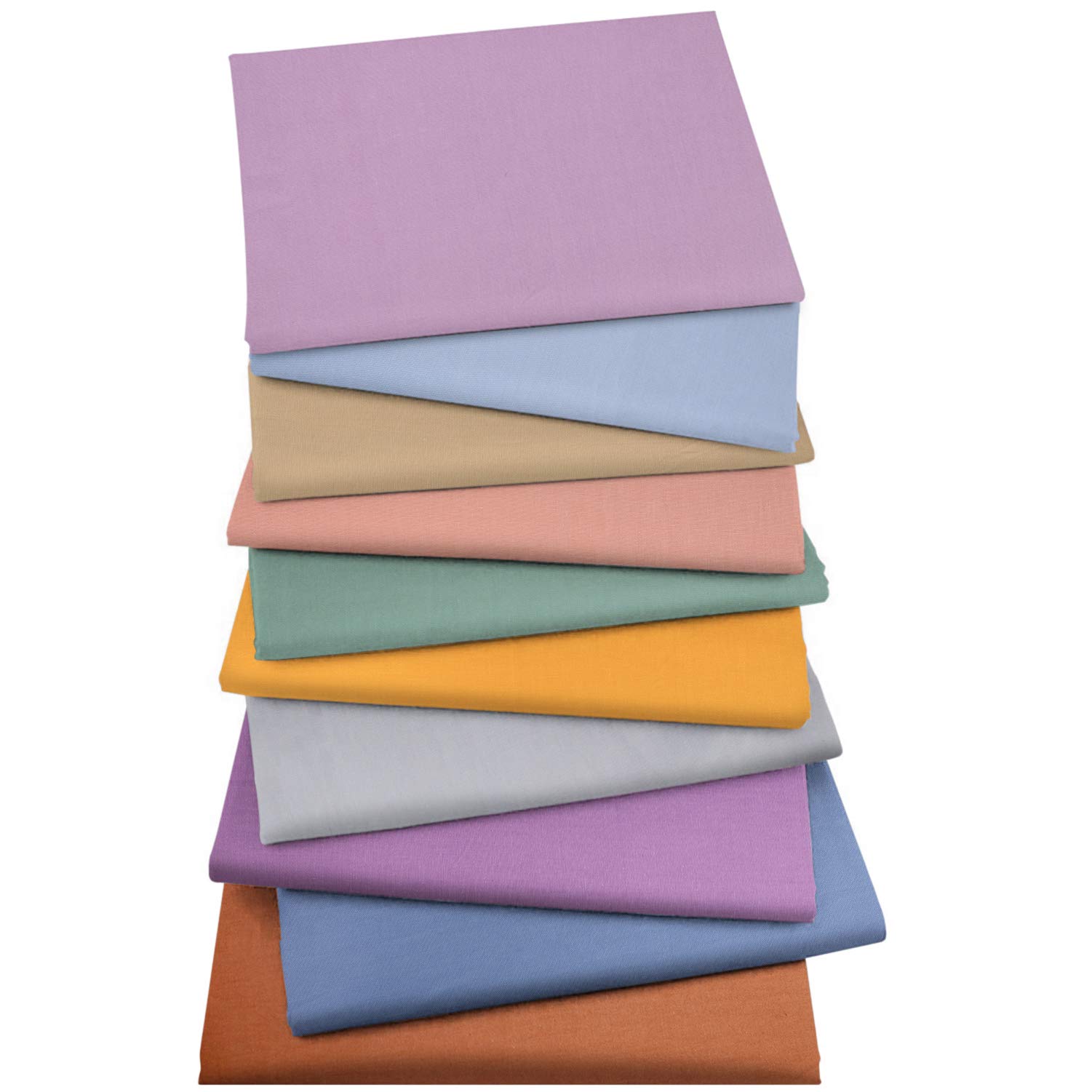 Aubliss 8pcs Fat Quarter Fabric Bundles 100% Cotton 19.6'' x 19.6''(50cm x 50cm) Quilting Cotton Craft Fabric Pre-Cut Squares Sheets for Patchwork Sewing Quilting Crafting(Forest)
