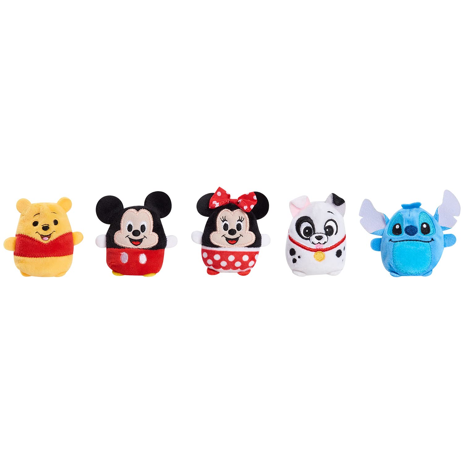 Disney Classics Cutie Beans 2.5-Inch Surprise Plush and Clip-On Carrier Pack, 5-Piece Set, Officially Licensed Kids Toys for Ages 2 Up, Amazon Exclusive