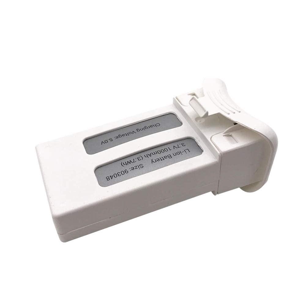 GzxLaY High-Performance Battery Backup 2PCS 3.7V 1000mAh Li-ion Battery for SJRC S20W T25 Four-axis Drone Spare Parts Remote Control Aircraft 903048 3.7Wh Battery-White 2pcs (Color : White 2pcs)