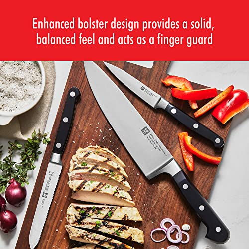 ZWILLING Professional S 7-Piece Razor-Sharp German Block Knife Set With Black Rubberwood Block, Made in Company-Owned German Factory with Special Formula Steel perfected for almost 300 Years