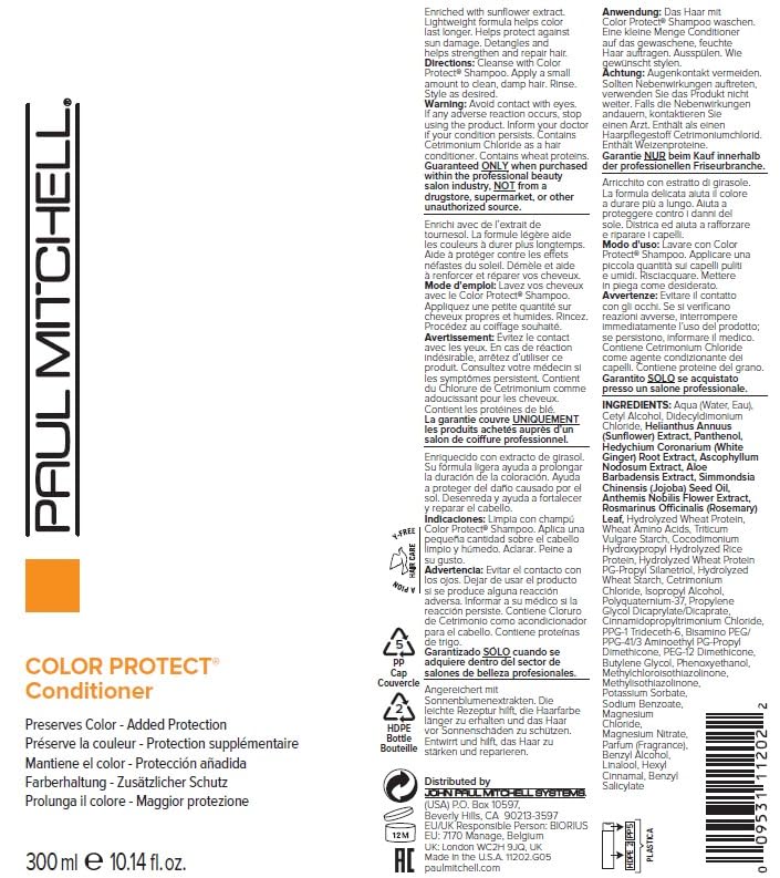 Paul Mitchell Color Protect Conditioner, Adds Protection, For Color-Treated Hair, 10.14 fl. oz.