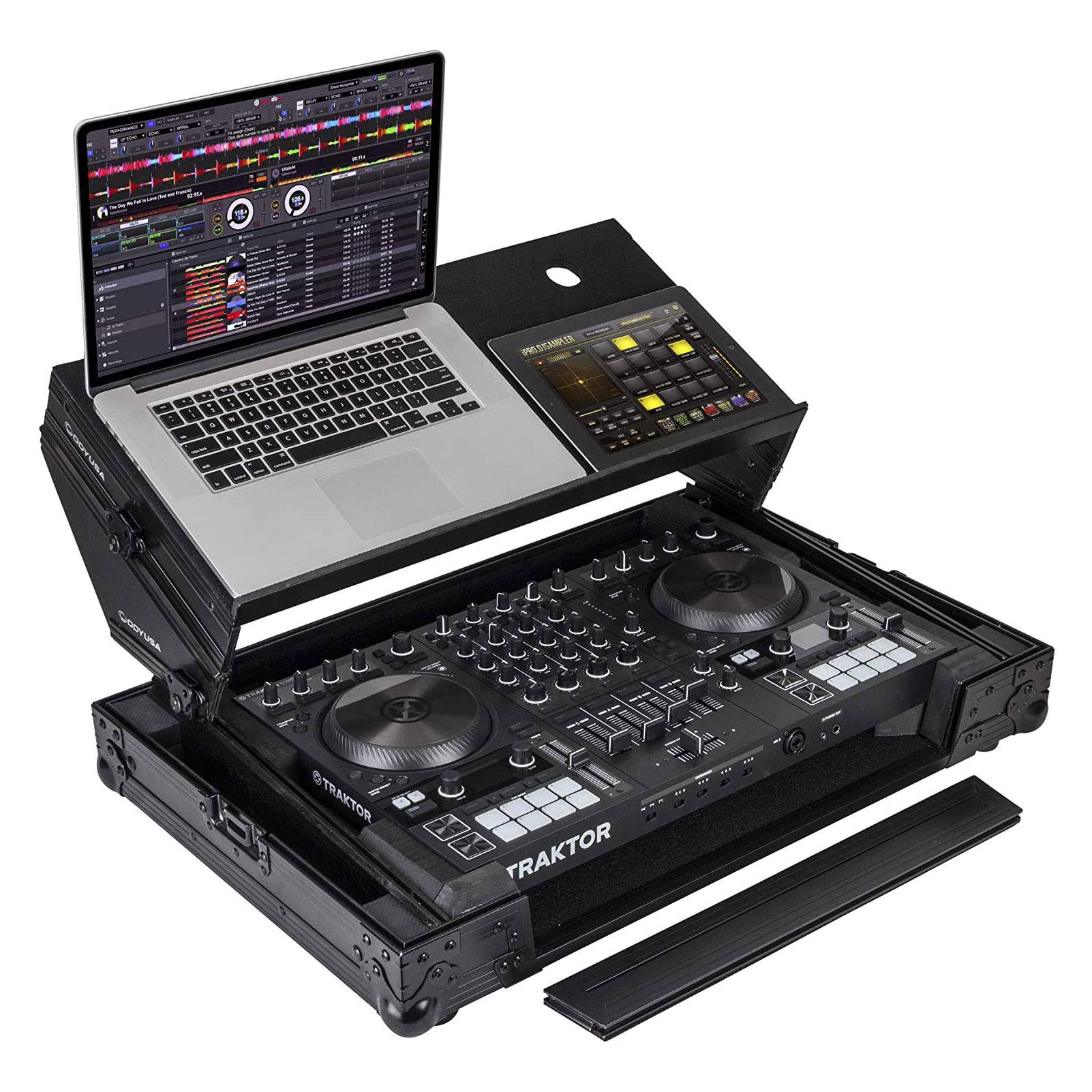 BLACK LABEL™ TRAKTOR KONTROL S3 MK3 DJ CONTROLLER PRODUCER GLIDE STYLE™ CASE WITH ANGLED GLIDE PLATFORM