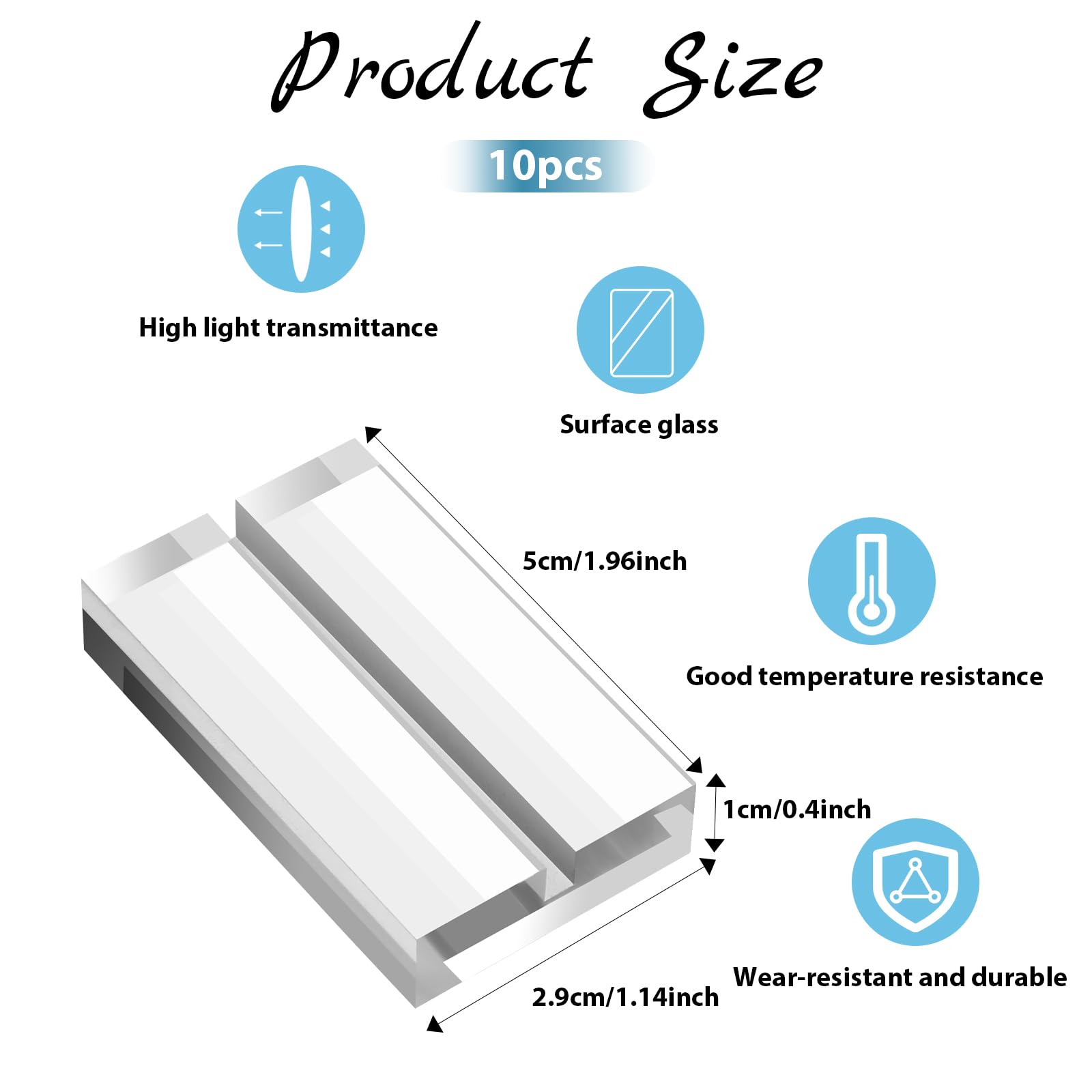 Dimeho Acrylic Place Card Holders, 10 Pcs Acrylic Stands Name Card Holders Clear Table Number Stands Picture Display Holder for Wedding Dinner Home Party Events Decoration (1.97× 1.18 Inch)