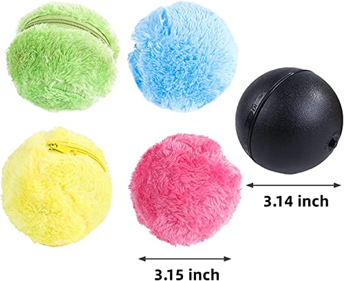 CHNLML Active Rolling Ball for Dogs, Magic Automatic Ball Funny Dog Cat Interactive Toys Plush Electric Rolling Balls (1 Set)