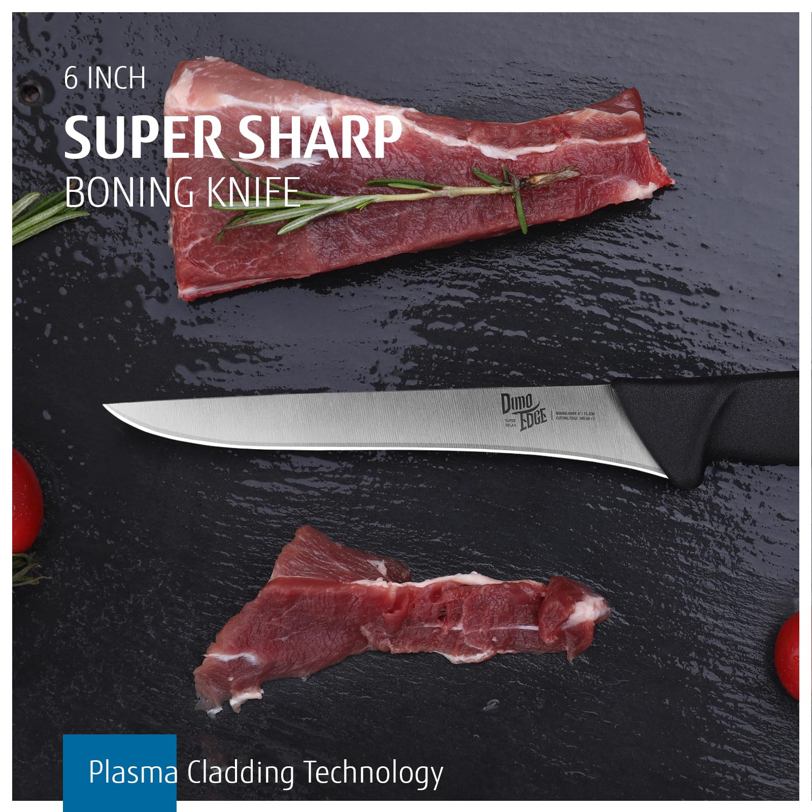dimoedge 6 inch Professional Boning Knife, Super Sharp Deboning Knife with Ergonomic Handle(Black)