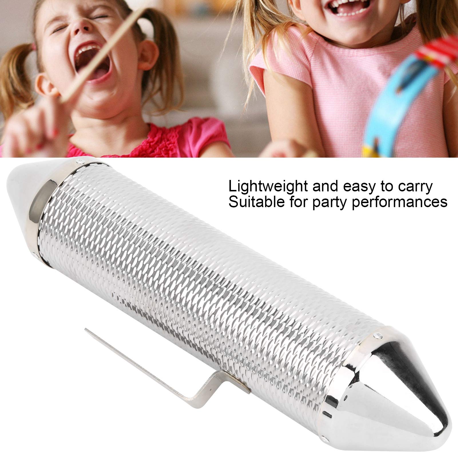 Stainless Steel Guiro with Scraper Percussion Instrument