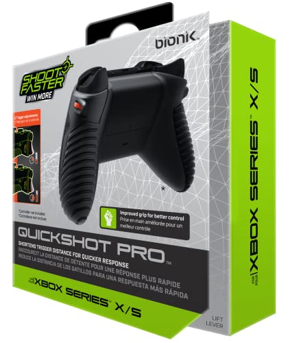 Bionik Quickshot Pro For Xbox Series X/S: Custom Grip and Dual Trigger locks for Faster Shots and Improved Gameplay