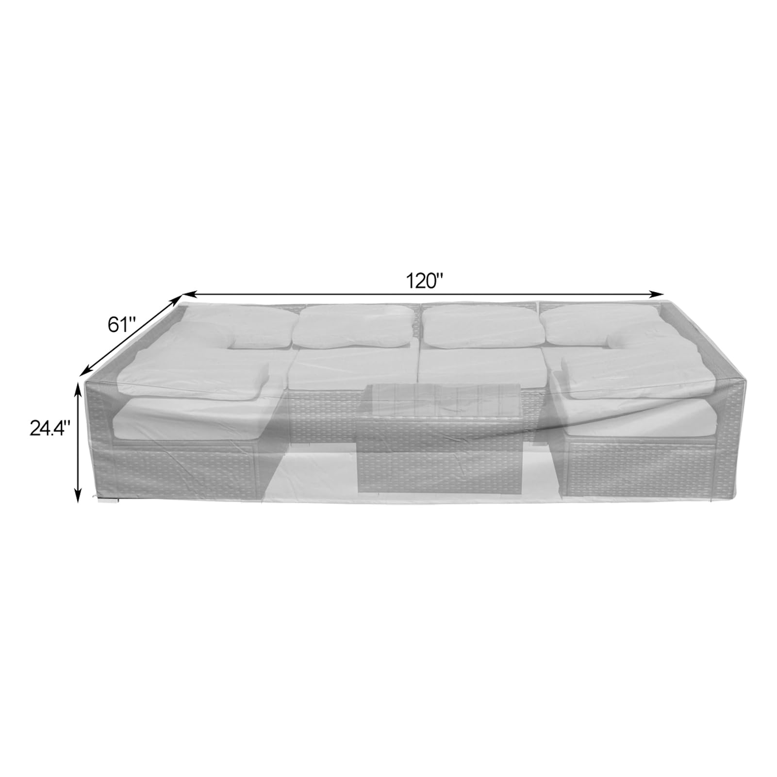 Dineli Patio Furniture Sectional Sofa with Gas Fire Pit Table Outdoor Patio Furniture Sets Propane Fire Pit (light gray-sofa cover)