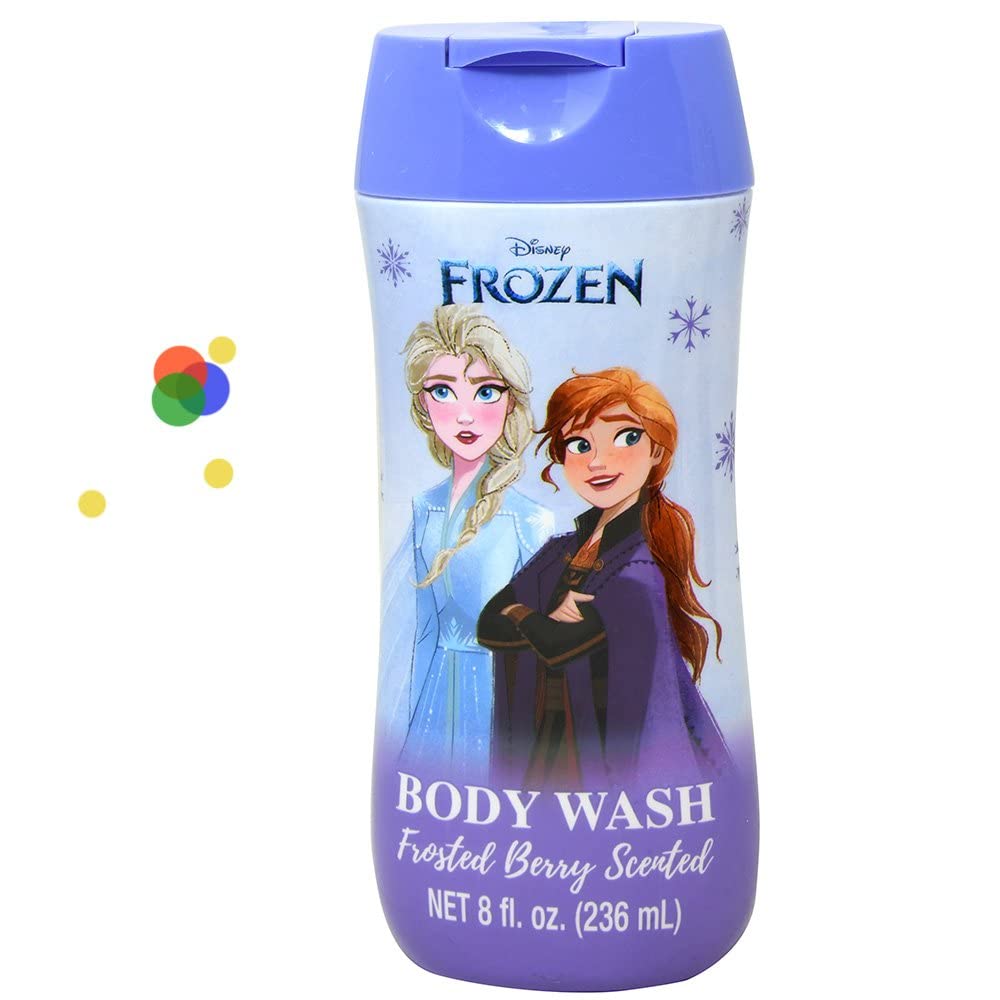 Disney Frozen Bath Accessories Set ~ Bundle with 4 Pc Frozen Shampoo (8oz), Frozen Body Wash (8oz), Frozen Tote Bag, Frozen Stickers, More
