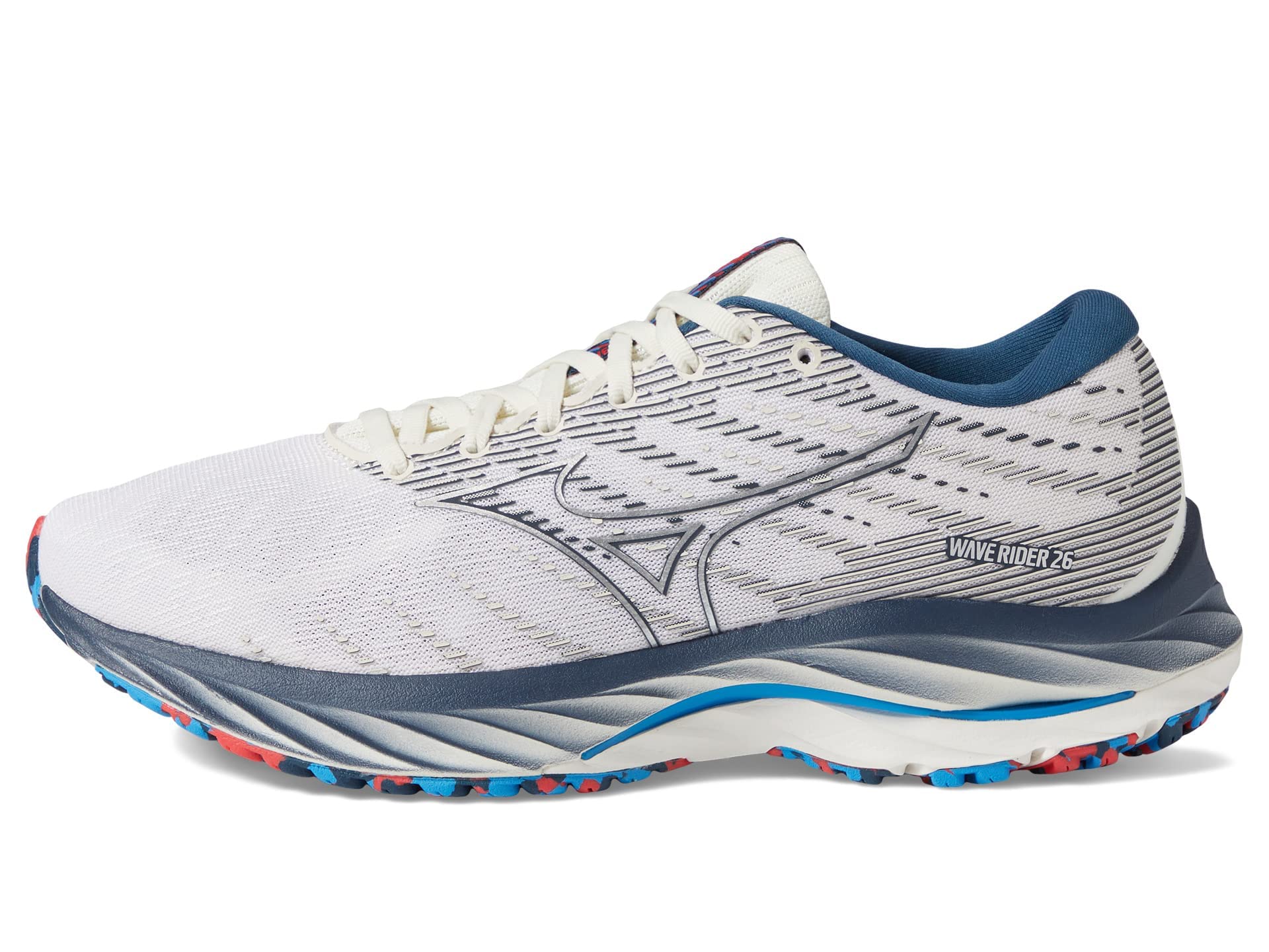 Mizuno Women's Wave Rider 26 | Neutral Running Shoe | Snow White/Silver | US 8