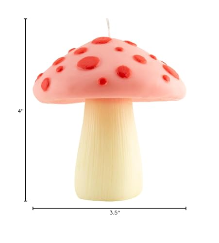 Havenstone Home Mushroom Candle (Pink) - Unscented Soy Wax, 4x3.5 inches, Decoration