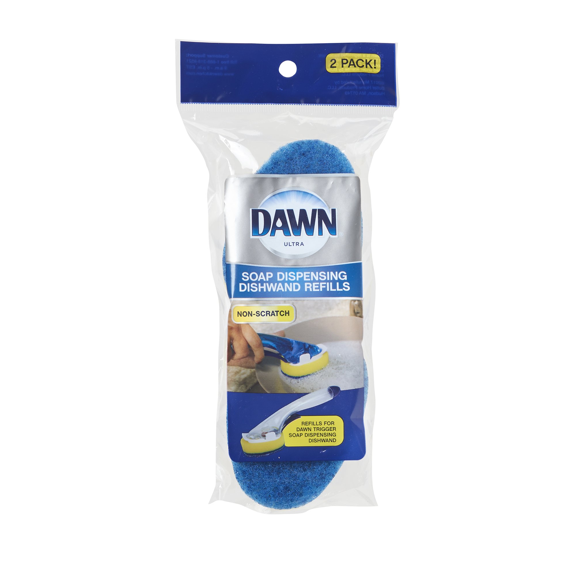 Dawn Refill for No-Drip Fillable Dishwand Non-Scratch, Pack of 2, Blue, 2 Count