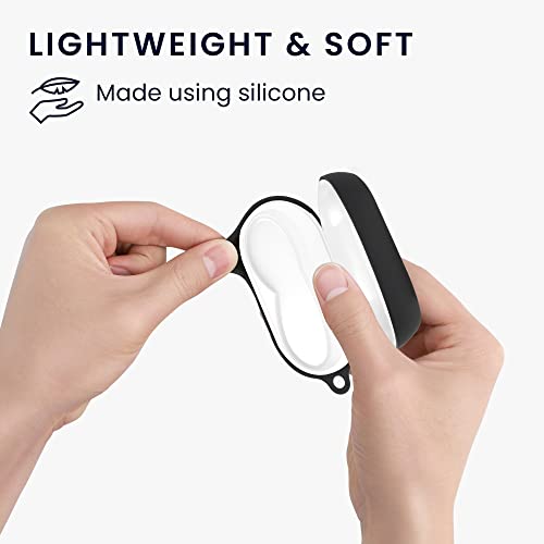 kwmobile Case Compatible with Jabra Elite 7 Pro/Elite 7 Active Case - Silicone Cover Holder for Earbuds - Black