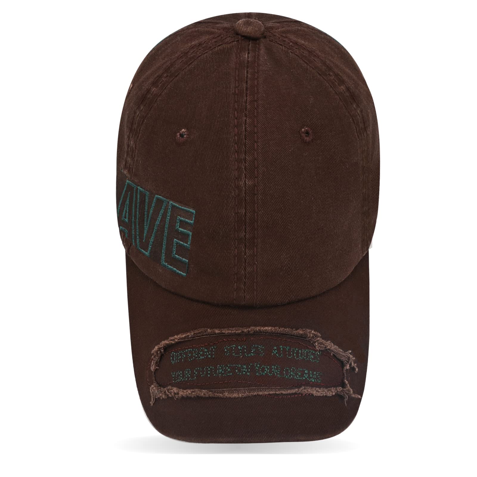 Baseball Cap Hat for Men Women Adjustable Unconstructed Dad Hat Classic Cotton Trucker Hats Letter Embroidered Travel Cap Brown