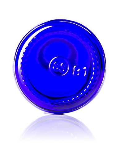 Cobalt Glass Bottles with Eye Droppers (2 oz, 4 pk) For Essential Oils, Colognes & Perfumes, Blank Labels Included