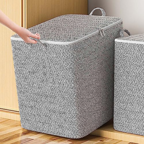 Clothes Storage Bags, Portable Non-Woven Clothes Quilt Storage Bag Clothes Storage Bins Foldable Closet Organizer Storage Containers with Durable Carry Handles, Wardrobe Sorting Storage Box (48*44*48cm)