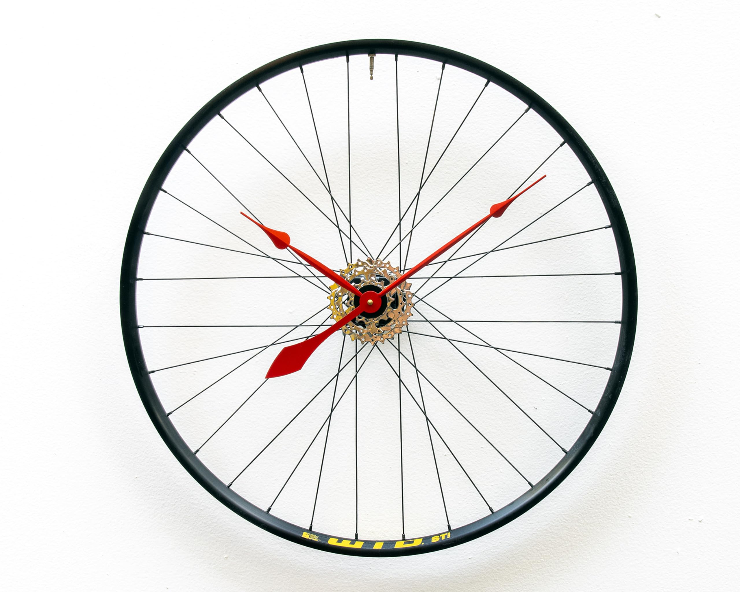 Bike Wheel Clock, Large, Wall, Cyclist, Unique, Steampunk, Decor, Bicycle, spoke, time, gear, cycle, recycle, upcycle, repurpose, reuse,
