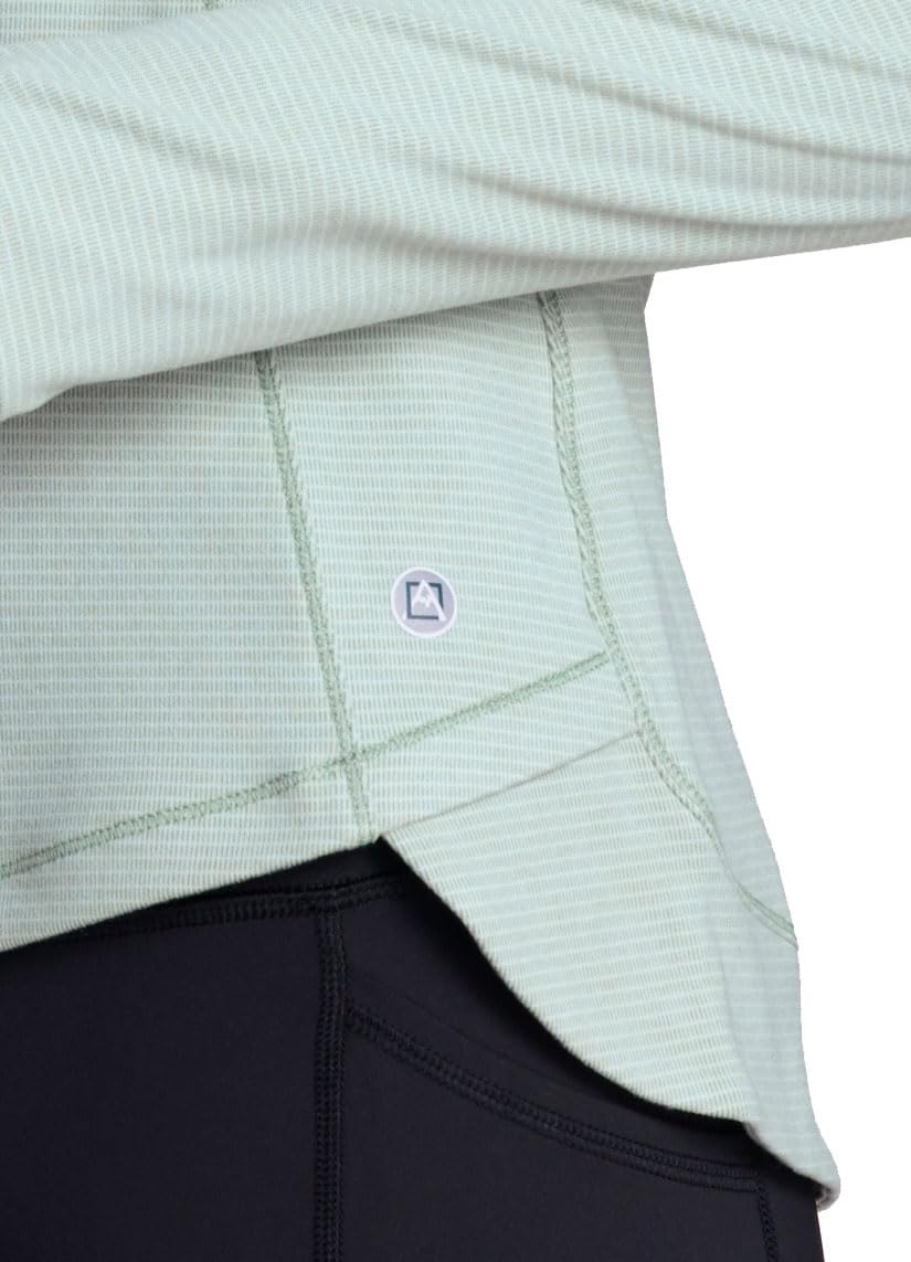 Avalanche Long Sleeve Tee for Women Super Soft Hiking Running Top Caramel Stripe L