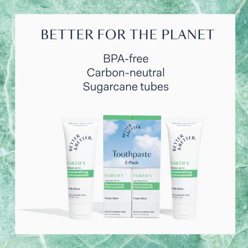 Better & Better Fortify Toothpaste | Fluoride & SLS Free Hydroxyapatite Toothpaste | 1CT Mini Tube | Remineralizing Toothpaste for Sensitivity w/Organic Mints | Vegan & Whitening Sensitive Toothpaste