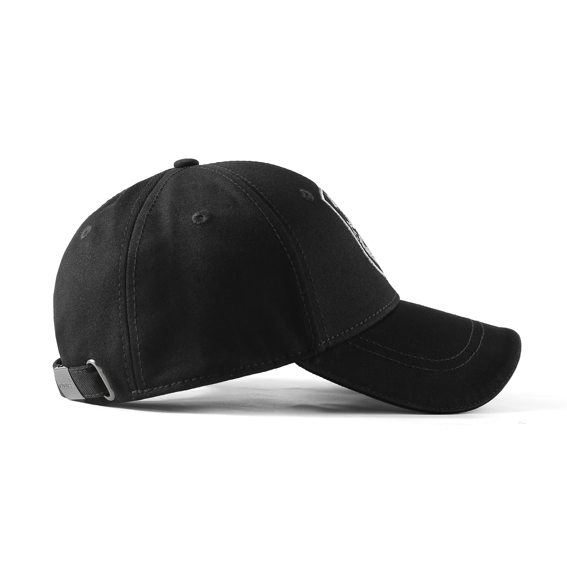 Baseball Cap Men Women Cotton Dad Hat Classic Plain Hat Adjustable Workout Hats Unisex Low Profile Hat Black-Silver