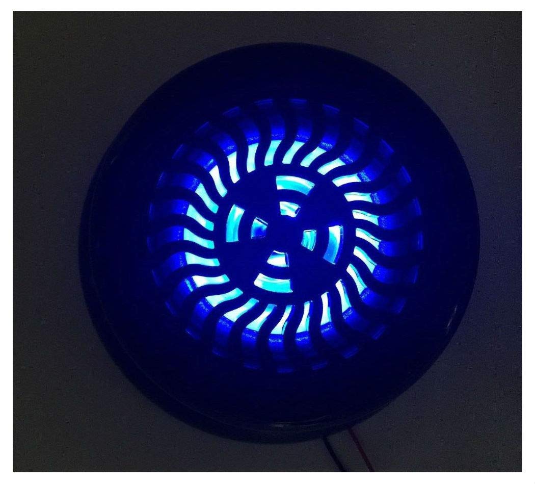 KCHEX 2 Black Wavy Blue LED 5.25" Flush Mount Speaker UV Waterproof