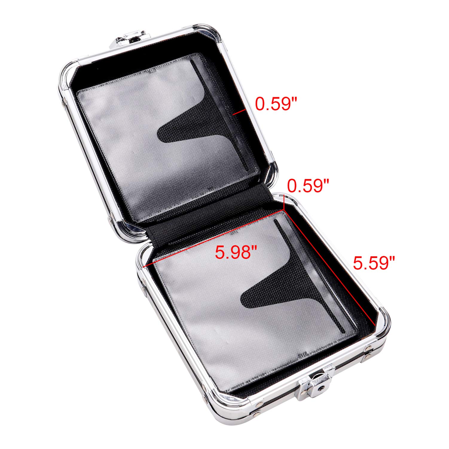 Vaultz Locking CD Case Holder - 24 Disc Storage Capacity, 2.5 x 6.25 x 7 Inch Portable DVD Case Holders w/Carrying Handle - Lockable CD Holder for Car, Travel, Work - Black