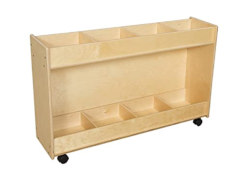 Contender Birch Montessori Single Sided Bookcase Display Stand for Kids, Natural Hardwood Kids’ Bookshelf, Wooden Book Display Shelf for Kids [Ready-to-Assemble]