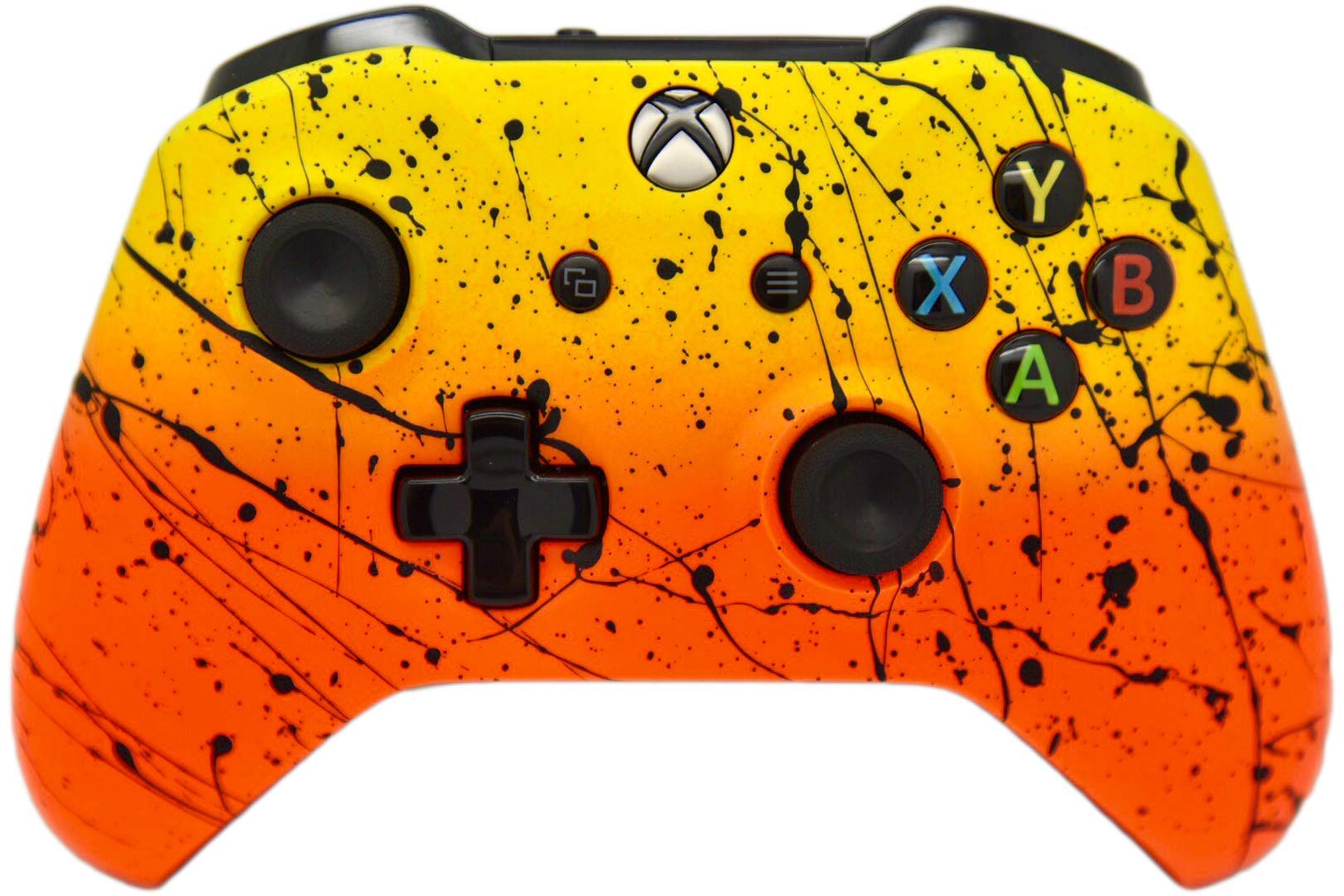 Hand Airbrushed Fade Custom Controller - Compatible with Xbox One (Matte Orange & Yellow)