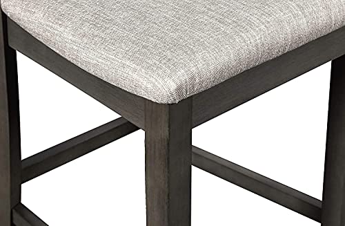 New Classic Furniture Gia 5-Piece Counter Dining Table Set, 42.25-Inch, Gray