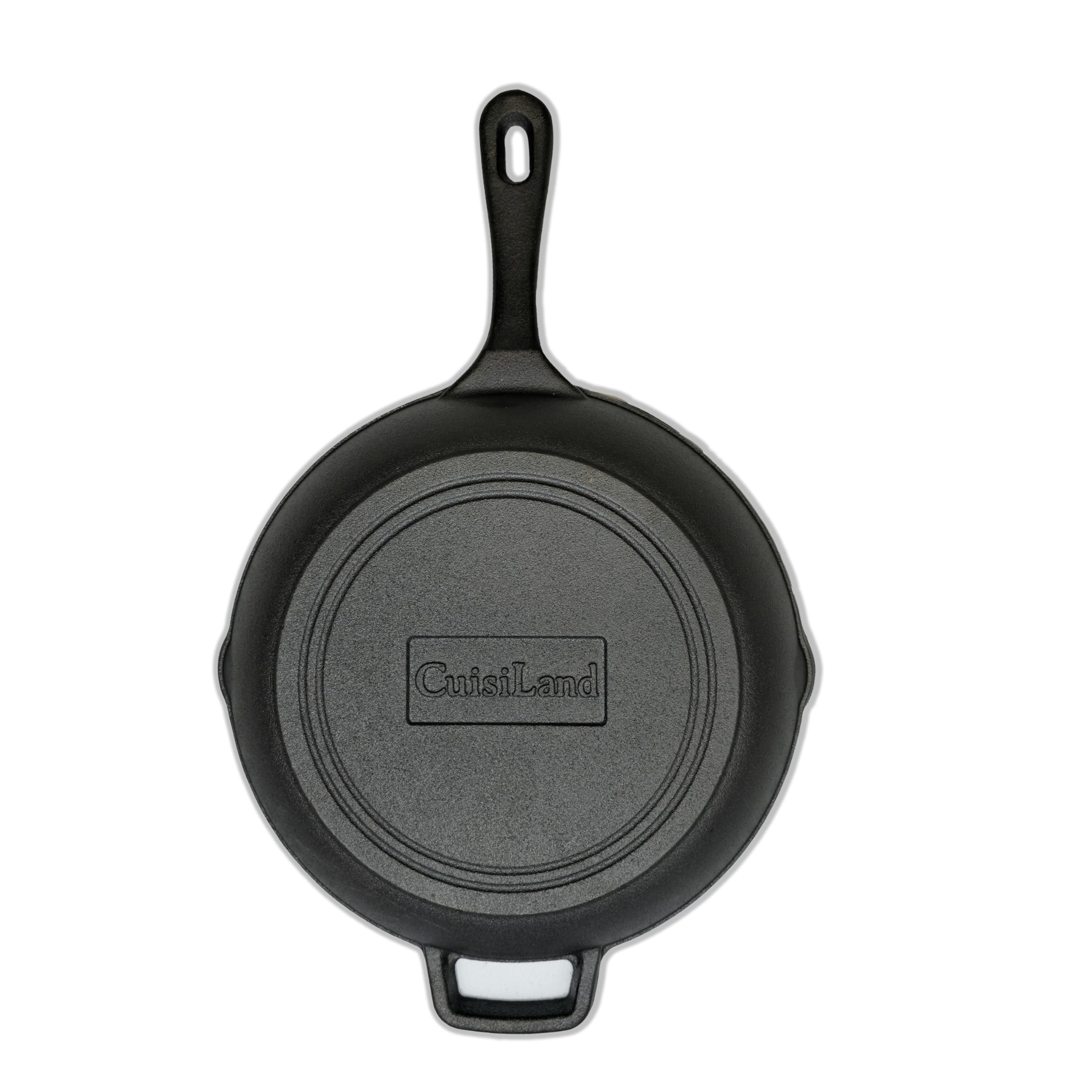 Cuisiland 10'' Pre-Seasoned Cast Iron Skillet - Grill Pan & Frying Pan with Handle - Versatile for Oven, Grill, Stovetop, BBQ, Kitchen, and Camping - New Rounded Edges for Easy Cleaning, Black