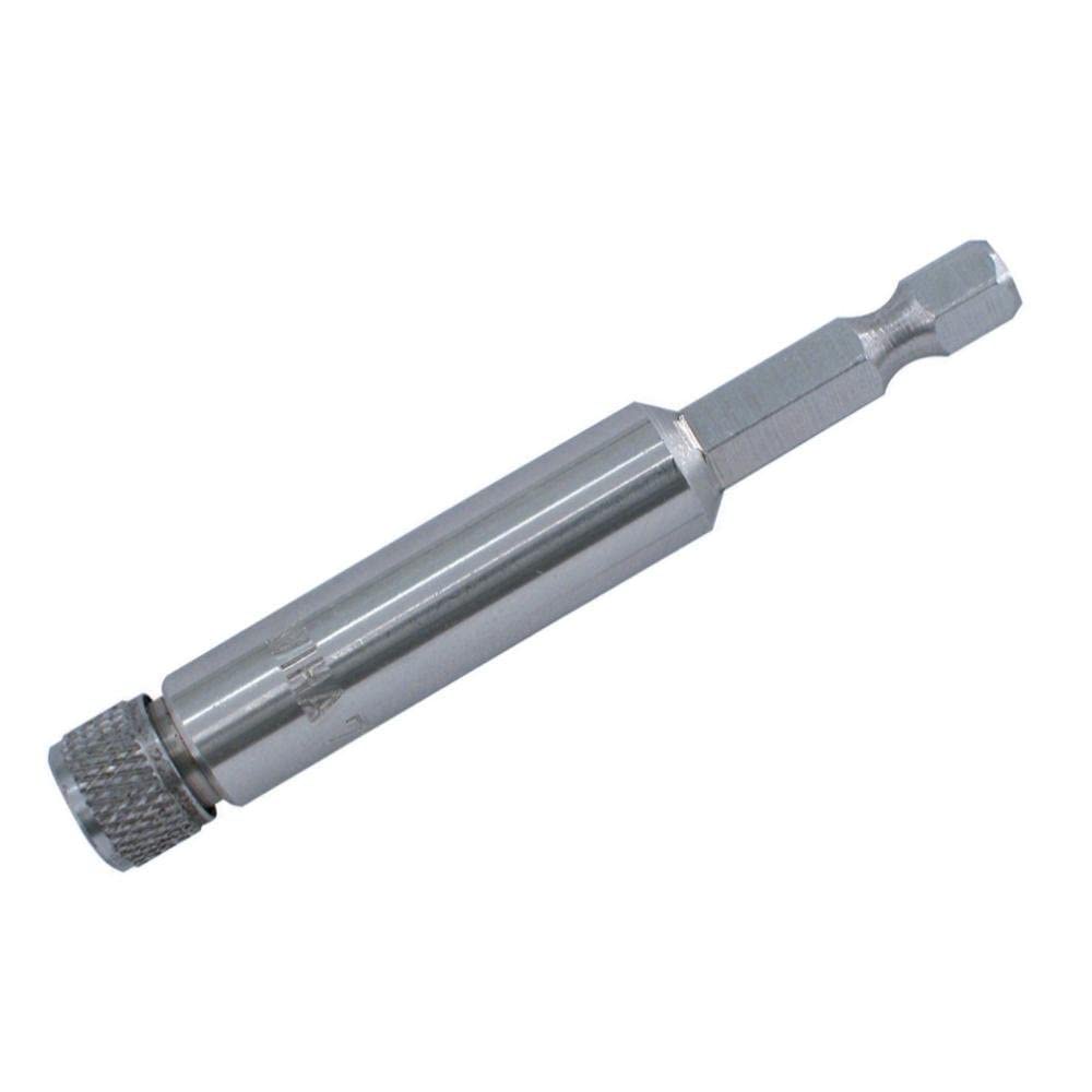 Wiha 71493 1/4-Inch by 76mm Screw On Cap Bit Holder with Rubber O-Ring Retainer, Stainless Steel