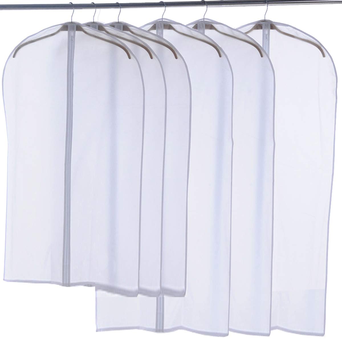 In kds Transparent PEVA Dress Garment Bag Suit Bag with Zipper Pack of 6, 4Medium and 2 Large