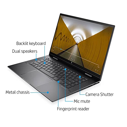 HP 2023 Envy X360 15.6" FHD 2-in-1 Touchscreen Laptop AMD 8-Core Ryzen 7 5825U Radeon Graphics 24GB RAM DDR4 1TB NVMe SSD HDMI2.1 2xUSB-C w/DP Backlit KB WiFi AX BT Windows 11 Pro w/RE 32GB USB
