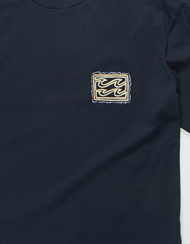 Billabong -Men's Classic Short Sleeve Premium Logo Graphic T-Shirt, Crayon Wave Navy, Medium