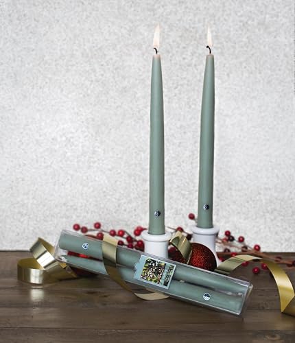 Colonial Candle Bayberry Scented Taper Candle, Hand-Dipped, Drip-Less & Smokeless, Premium Wax with Cotton Wick, 10 in, 2 pk
