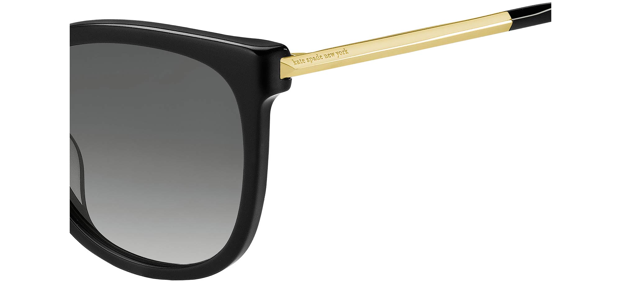 Kate Spade New York Women's Britton/G/S Square Sunglasses, Black/Polarized Gray, 55mm, 17mm