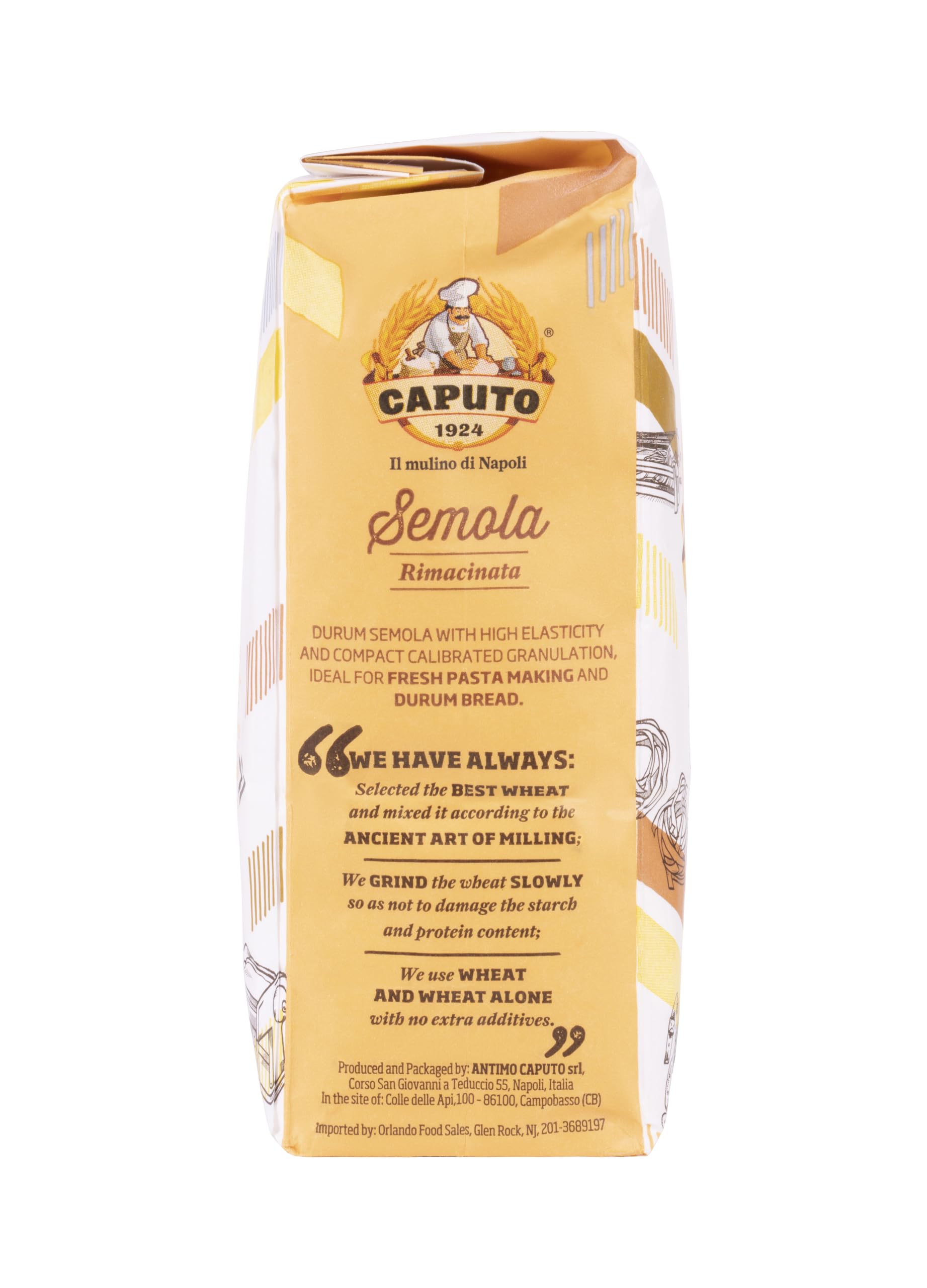 Caputo Antimo Di Grano Duro Rimacinata Semolina Flour - All Natural Dough for Fresh Pasta, 2.2 lb