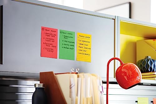 Post-it Super Sticky Notes, 5x8 in, 2 Pads, 2x the Sticking Power, Marrakesh Collection, Primary Colors (Red, Yellow, Green, Blue, Purple), Recyclable (5845-SSAN)