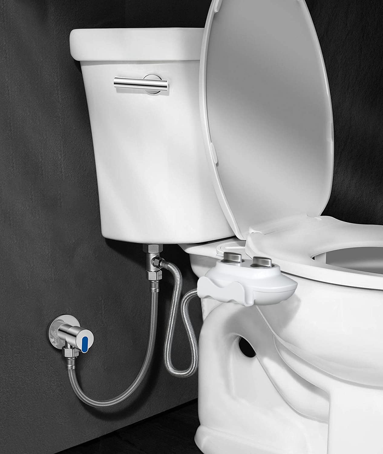 imio BD158 Non-Electric Bidet Attachment Adjustable Water Pressure and Self Cleaning Nozzle