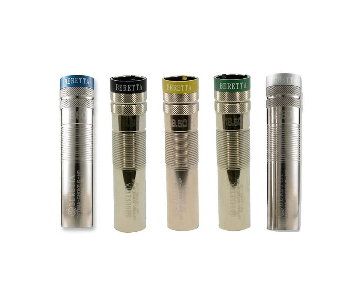 Beretta OptimaChoke High Performance 20mm Extended 12Ga Skeet Choke Tube with Alumimum Band, Silver with Blue Band