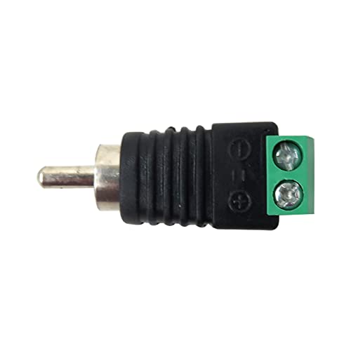 BATEMEN W 10x Professional 12V Phone RCA Plug to AV Screw Terminal Plug Connector Audio Adapter Jack Plug Suitable for CCTV Installers and for All DC Cameras Part