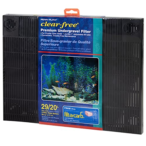 Penn-Plax Clear-Free Premium Under Gravel Aquarium Filter (UGF) โ Freshwater and Saltwater Safe โ Suitable for 20 โ 29 Gallon Tanks
