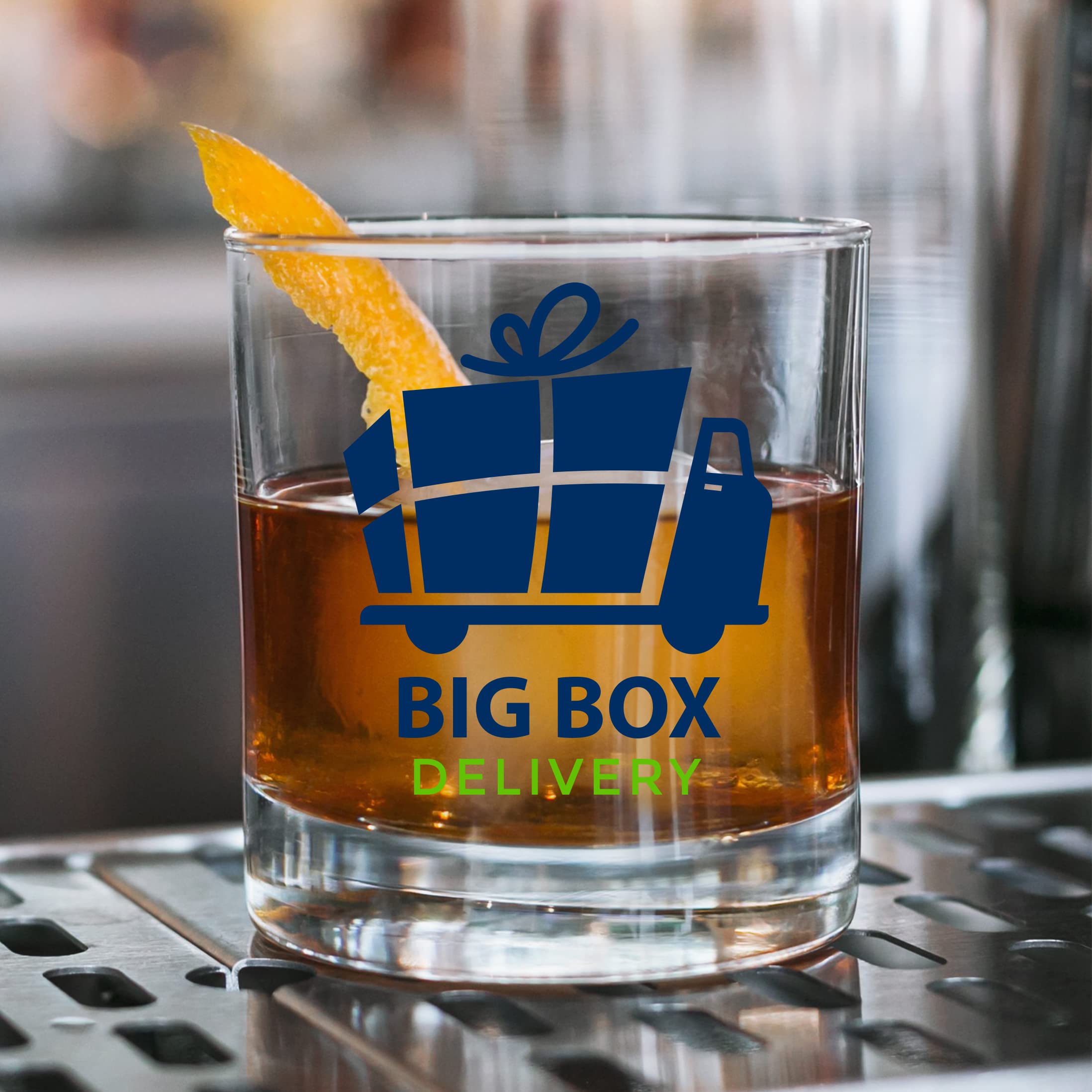Bulk Printed 11oz Whiskey Scotch Bourbon Glass - Custom Promotional Items with your Logo - Personalized Company Small Business Party Favors