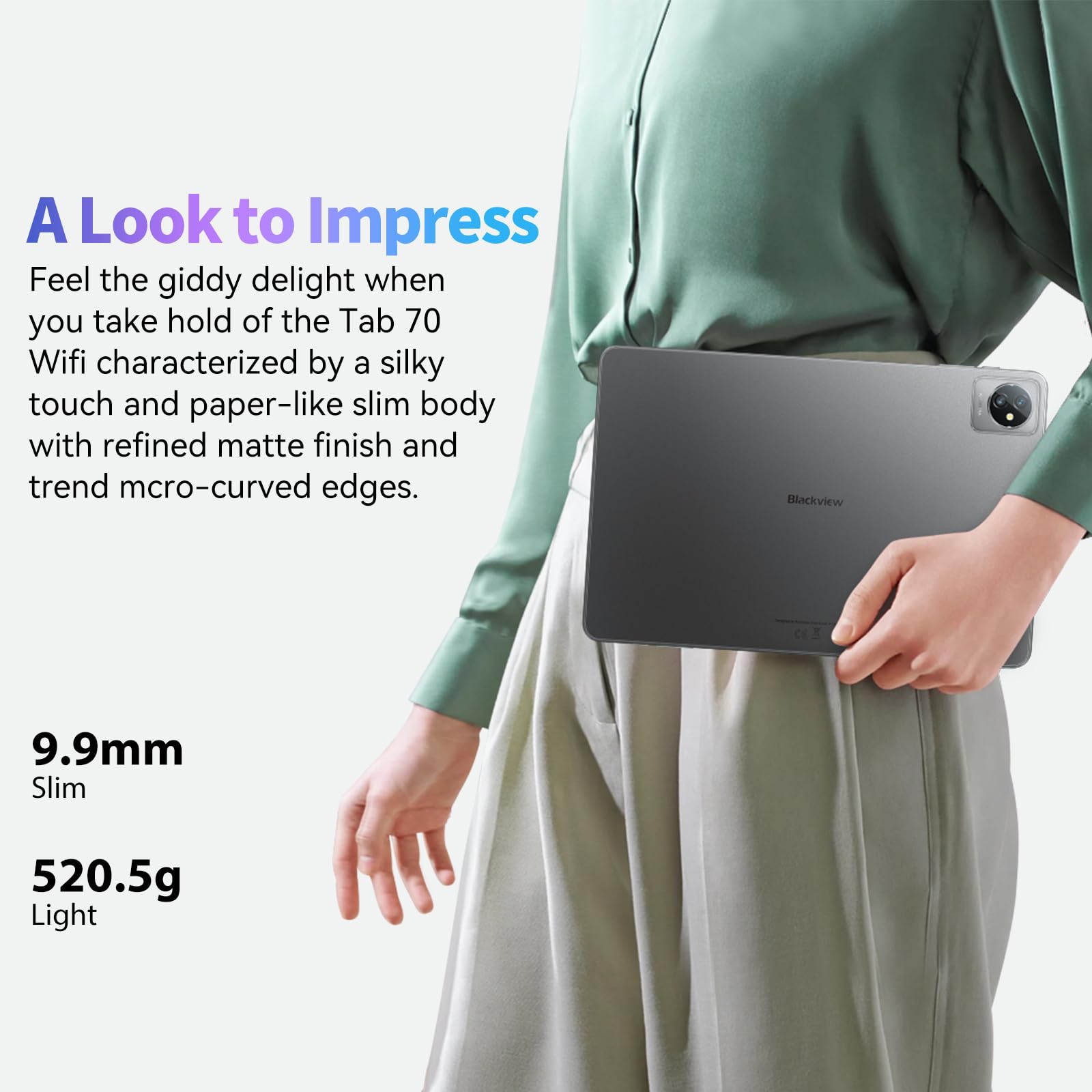 Blackview Tab 70 WiFi 2024 Android 13 Tablet, 6(3+3) GB+64GB 1TB Expand, Wi-Fi 6 Model, 10.1 inch Tablet with HD+IPS Display, 6580mAh, Dual Speakers and Camera, BT5.0, GMS, 2.0GHz CPU, Gray