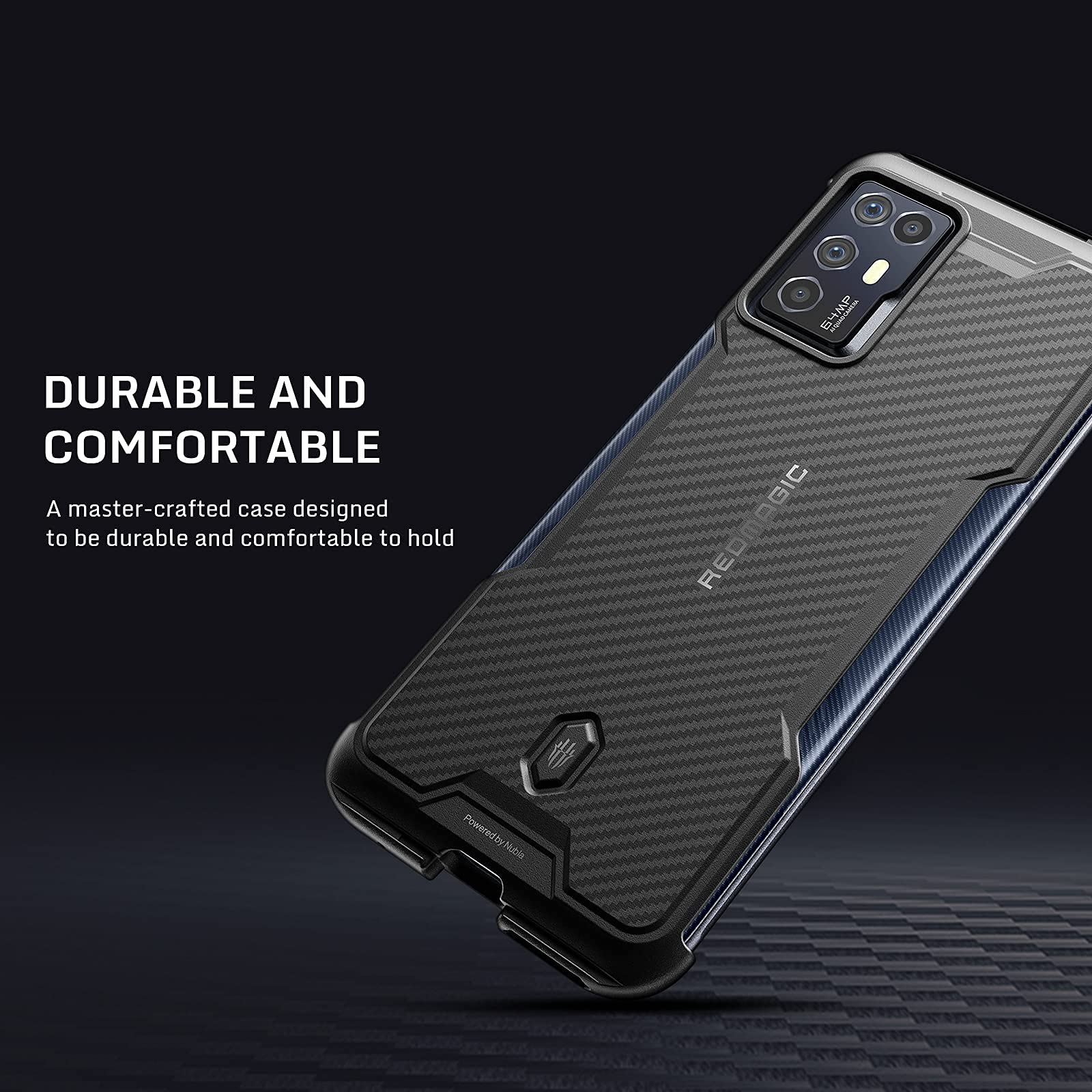 nubia REDMAGIC 6R Pro Handle Protective Case, Flexible TPU Cover Anti-Scratches Shockproof Phone Case Compatible Red Magic 6R/6 Racing, Black