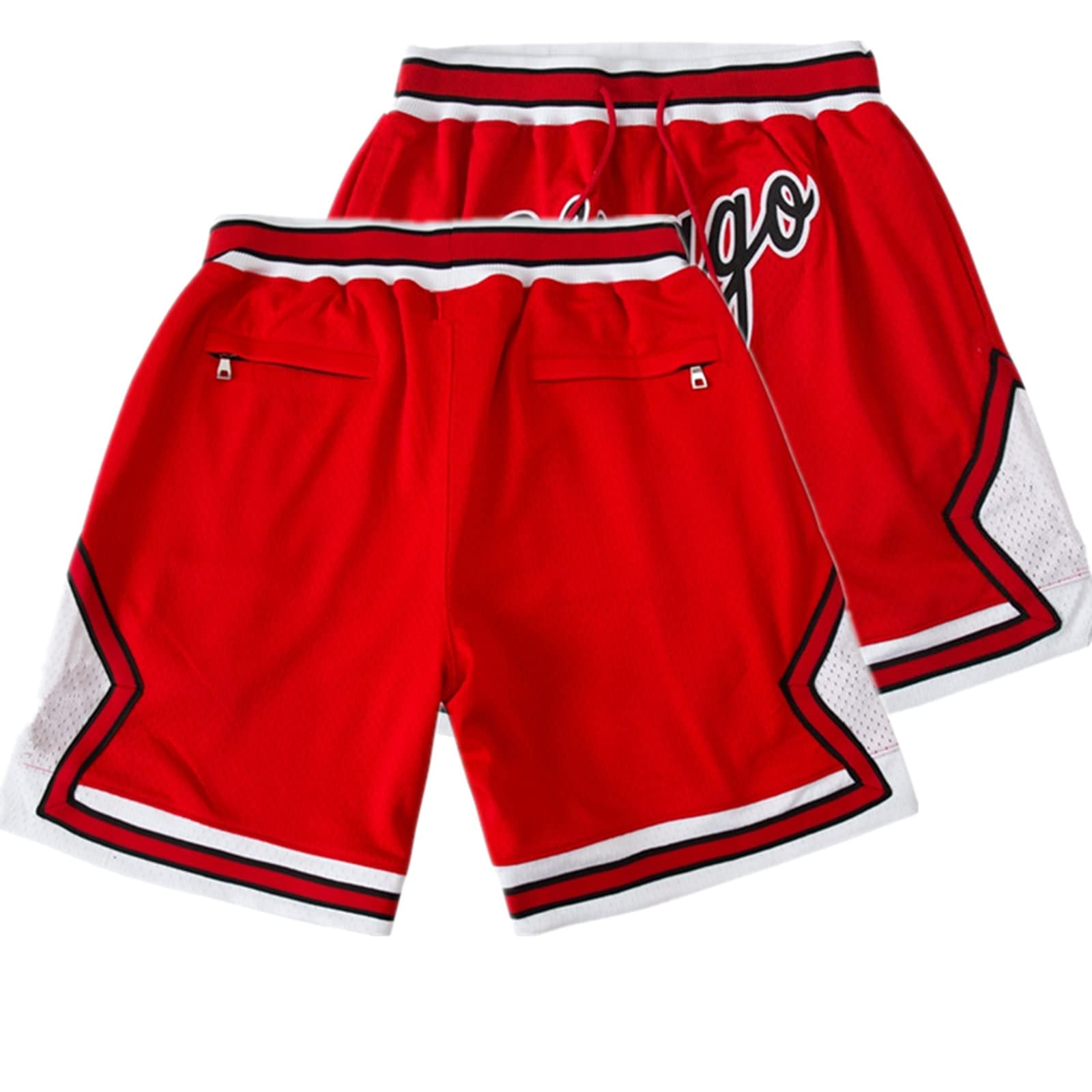 Basketball Shorts for Men with Pockets, Mens Retro Mesh Rap Embroidered Short, Hip Hop 90S Casual Athletic Gym Shorts
